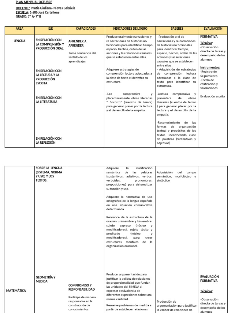 PLAN JUNIO - JULIO | PDF | Asunto (gramática) | Comprensión lectora