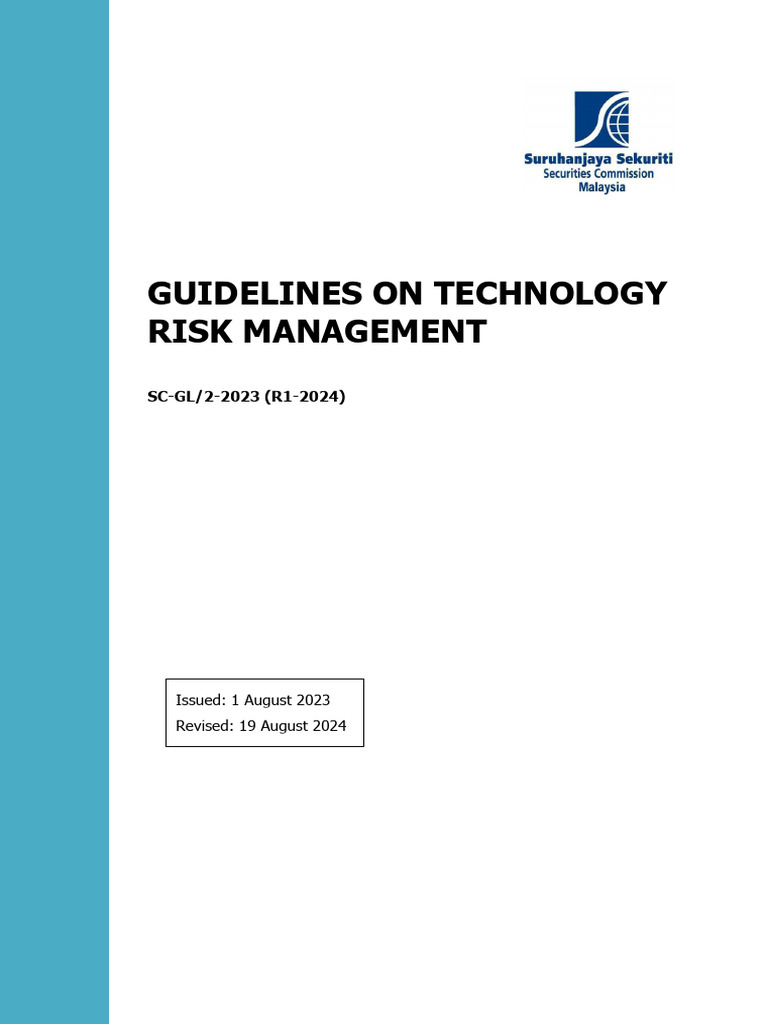 SC Guidelines On Technology Risk - 1908-2024 | PDF | Audit | Security