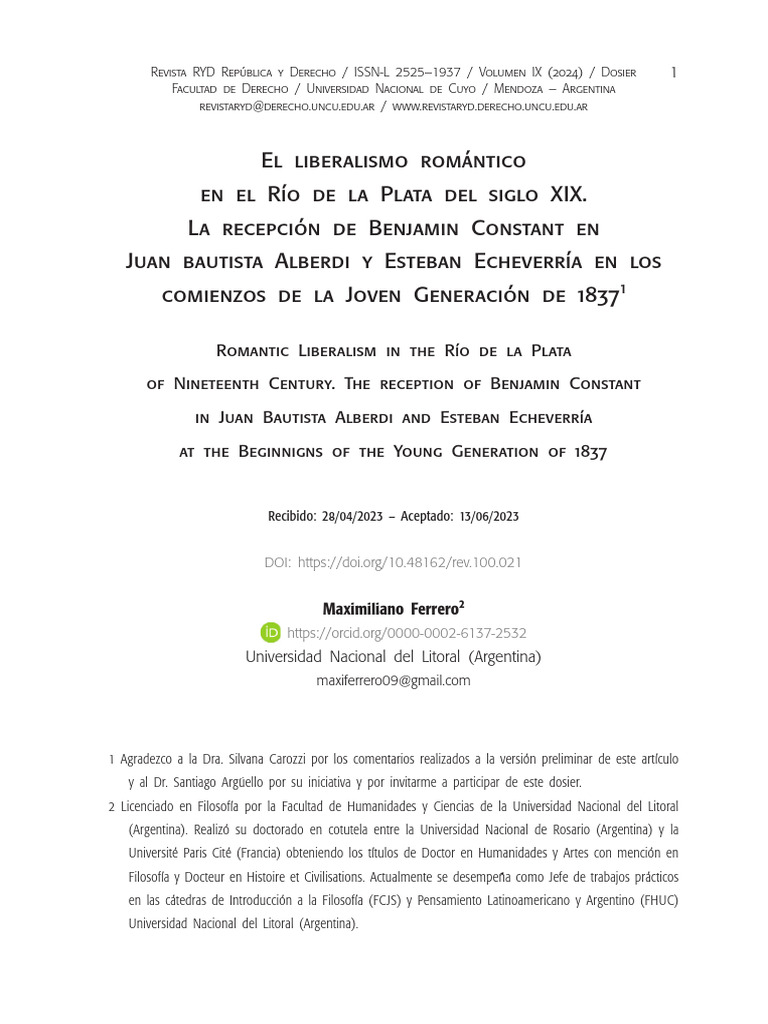 Romanticismo Gen 37 Constant Ferraro | PDF | Buenos Aires | Francia