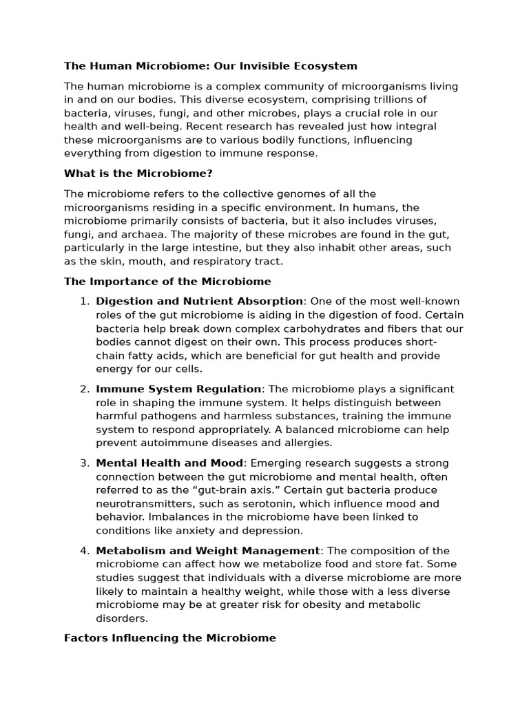 The Human Microbiome (Text) | PDF | Microorganism | Gastrointestinal Tract