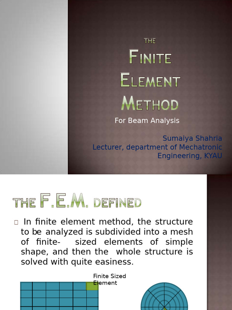 FEM For Beam Analysis | PDF | Finite Element Method | Physical Sciences