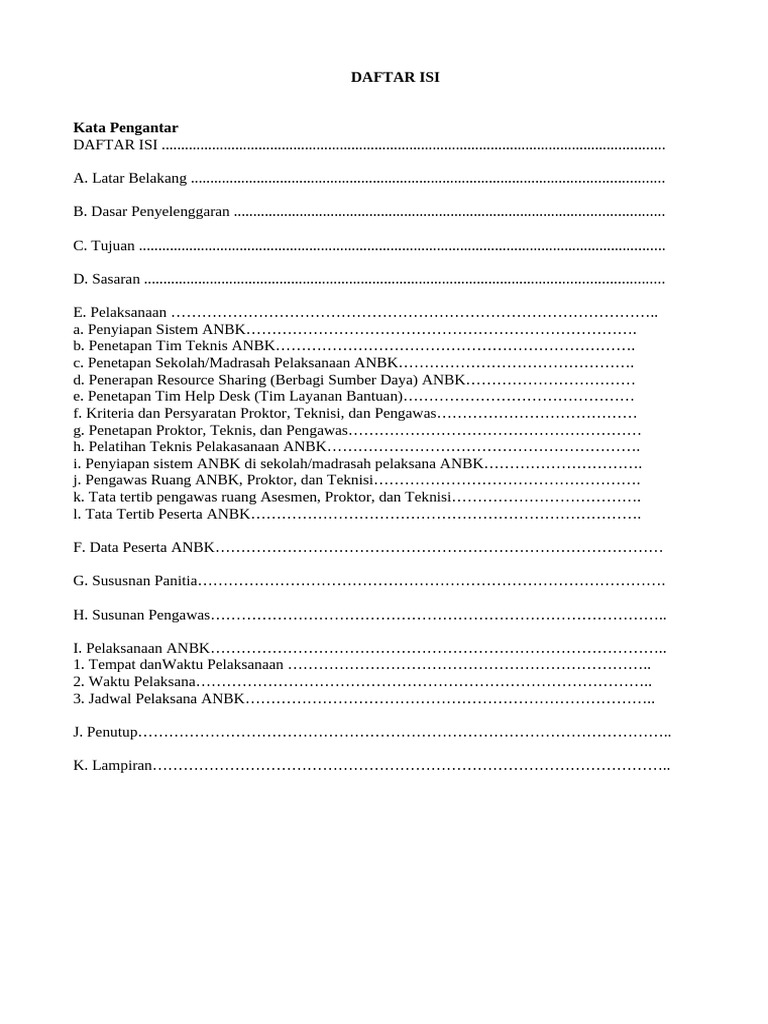 Daftar - Isi - LPJ ANBK | PDF | Komputer