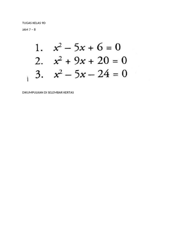 Tugas Kelas 9D | PDF