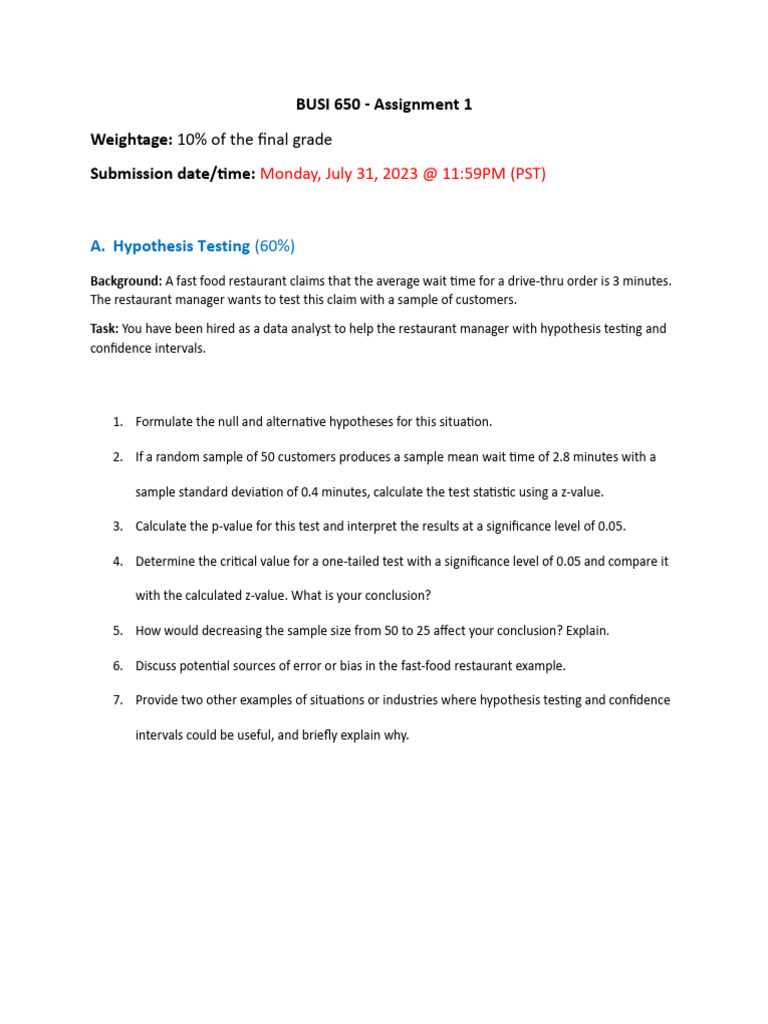 Assignment 1 | PDF | Business