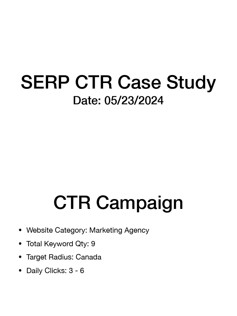 SERP CTR Case Study-05.23.2024 | PDF | Business | Law