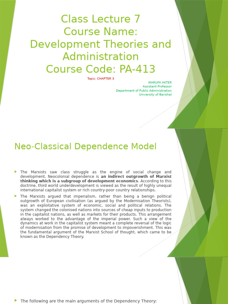 Neo-Classical Dependence & Big Push Theory | PDF | Modernization Theory ...