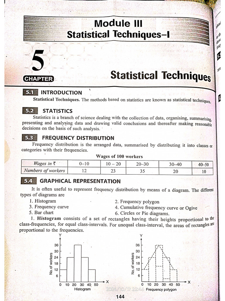 Statistical Unit-3 Maths | PDF | Mean | Histogram