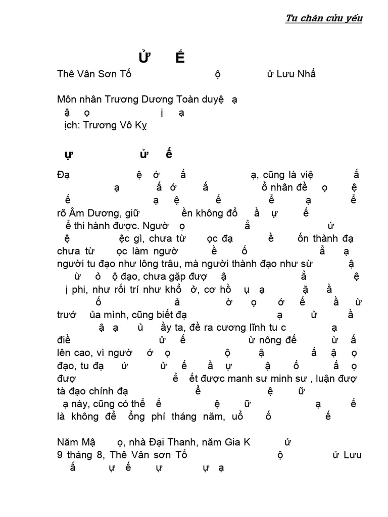 Tu Chân Cửu Yếu Da Duyet | PDF