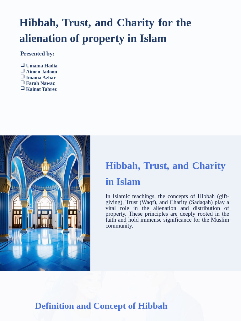 Hibbah Trust and Charity in Islam (1) | PDF | Property