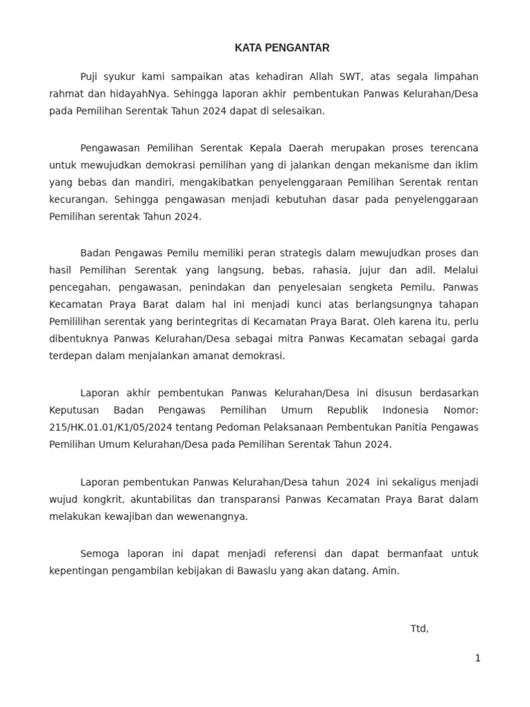 LAPORAN AKHIR PEMBENTUKAN PKD Edit - rtf.2 | PDF | Hukum