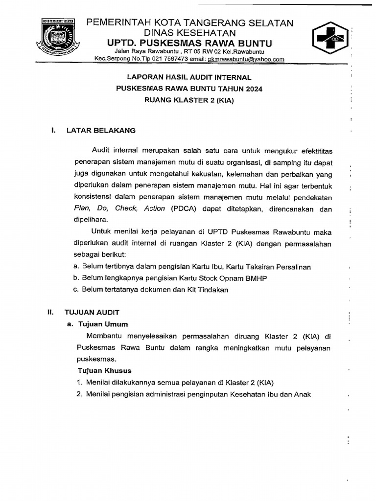 Laporan Audit KIA Juli 2024 | PDF