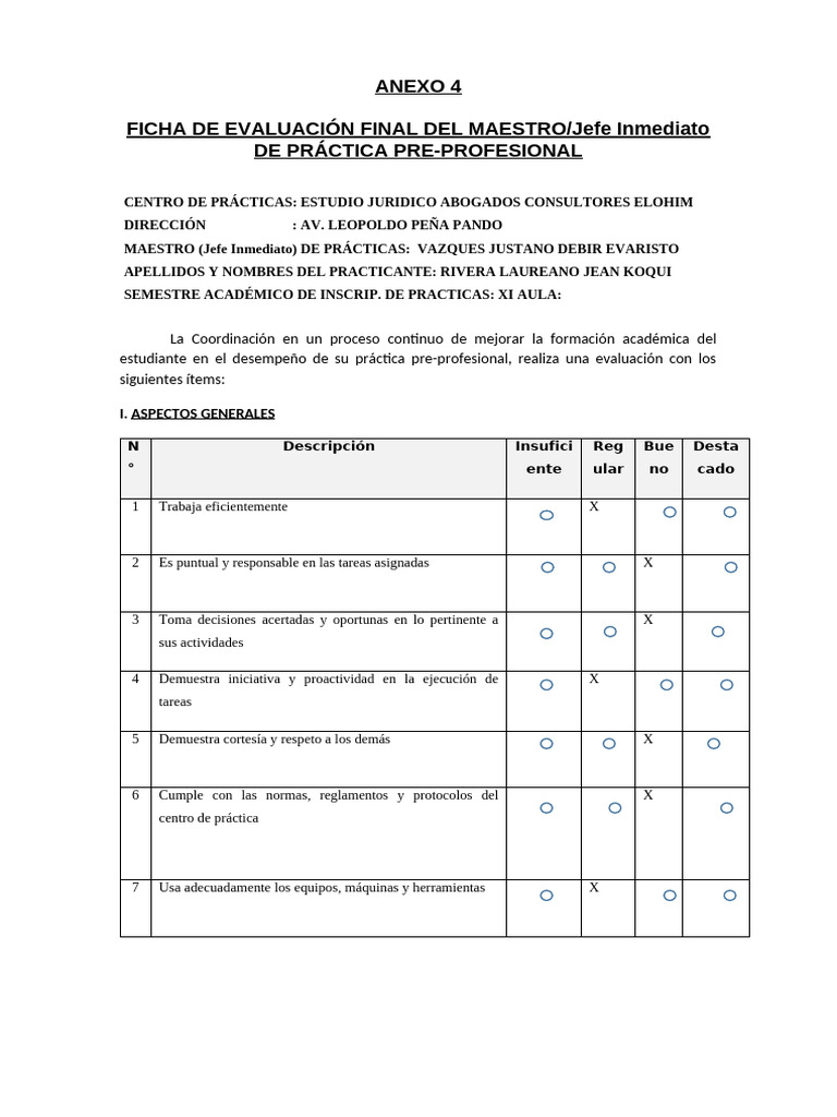 A4. Ficha de Evaluación Final Del Maestro - Rectificado | PDF