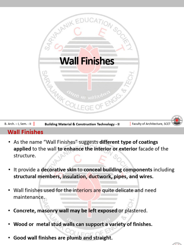 wall finishes | PDF | Plaster | Paint