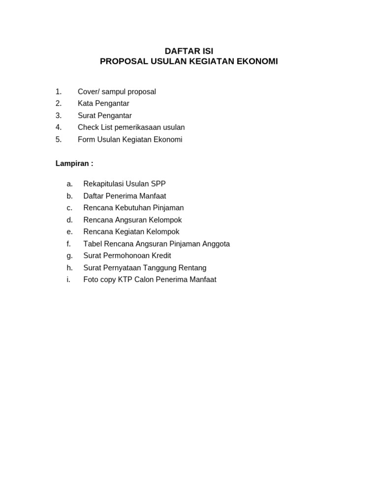 10 Daftar Isi Proposal | PDF