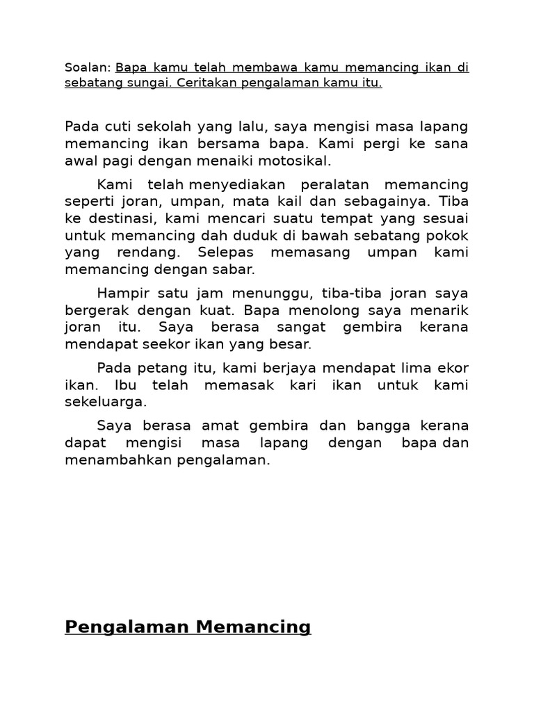 Karangan Memancing | PDF | Memasak, Makanan, & Anggur | Griya & Taman