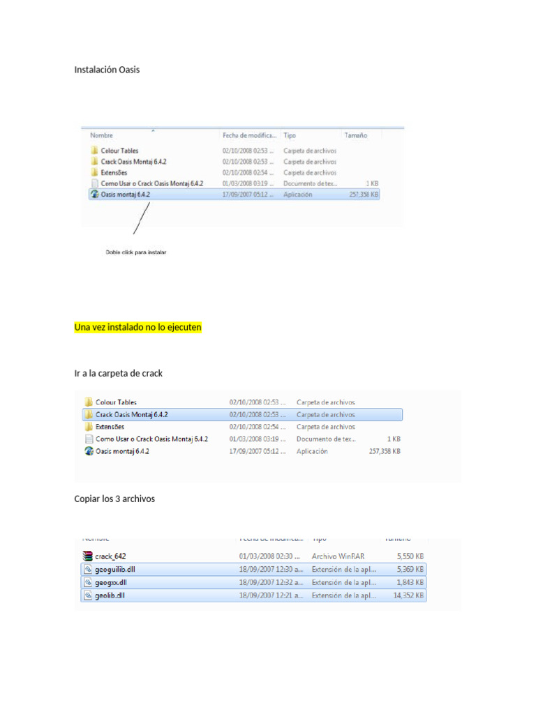 Instalación Oasis | PDF