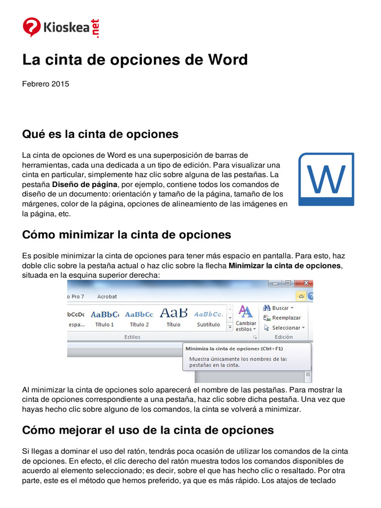 La Cinta de Opciones de Word 8985 Njjyrz | PDF | Botón (Computación ...