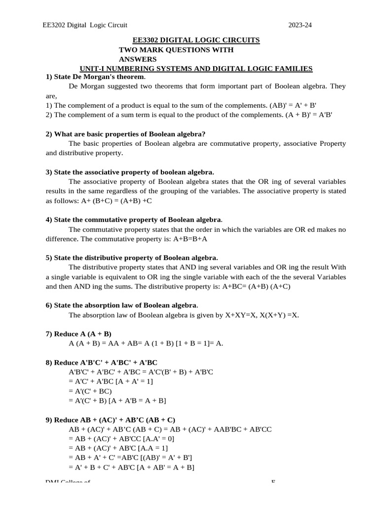 EE3302 - DLC 2 Marks With Answers | PDF | Read Only Memory | Dynamic Random Access Memory