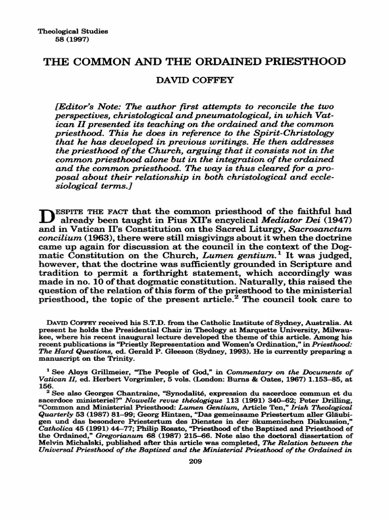 Coffey 1997 | PDF | Priest | Catholic Church