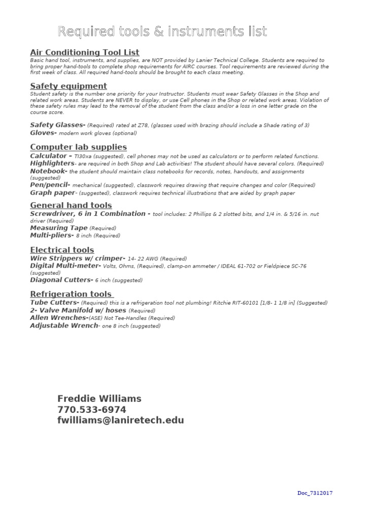 01 - MASTER - BB-Form - 2019 - Tool List | PDF | Technology & Engineering