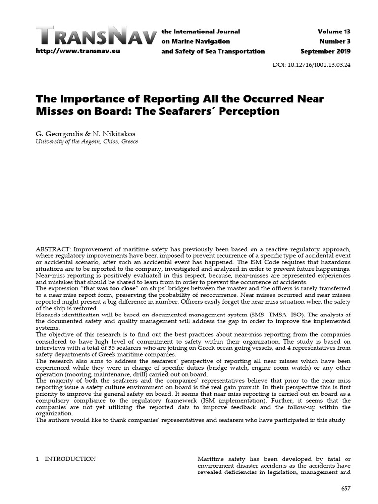 The Importance of Reporting All The | PDF | Ships | Safety
