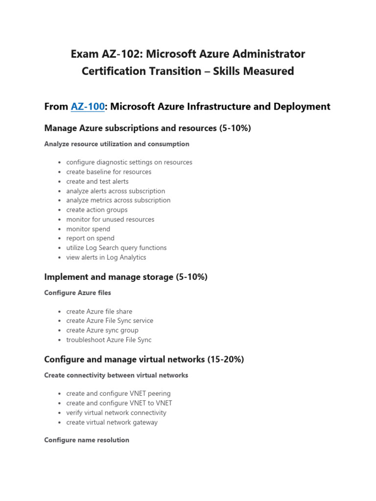 Azure Admin Certification Transition | PDF | Microsoft Azure | Computer Network