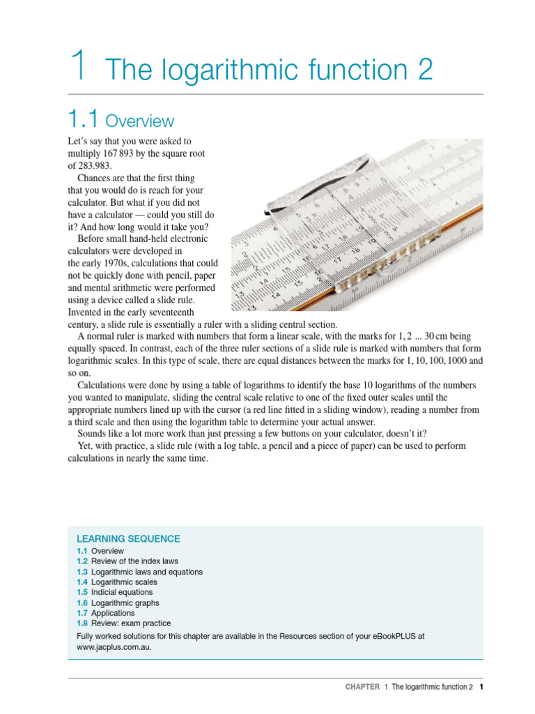 C 01 The Logarithmic Function 2 | PDF | Arithmetic | Mathematical Objects