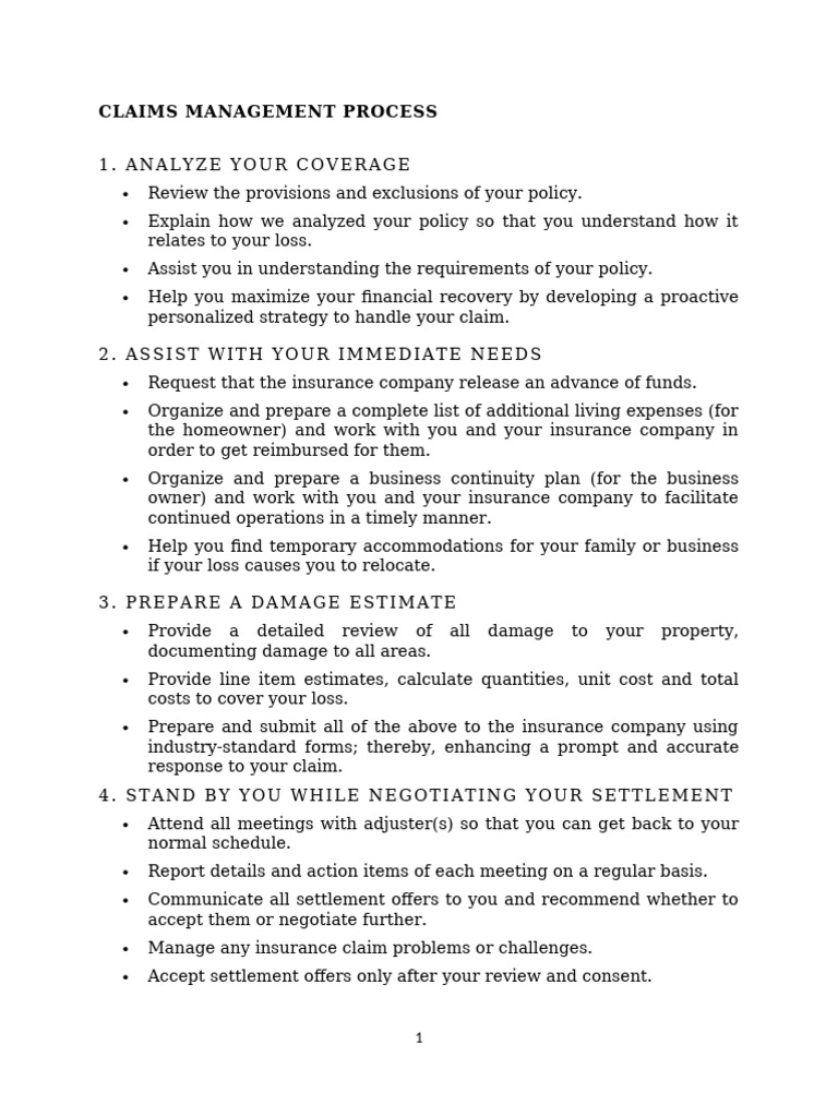 Claims Management Process | PDF | Risk | Risk Management