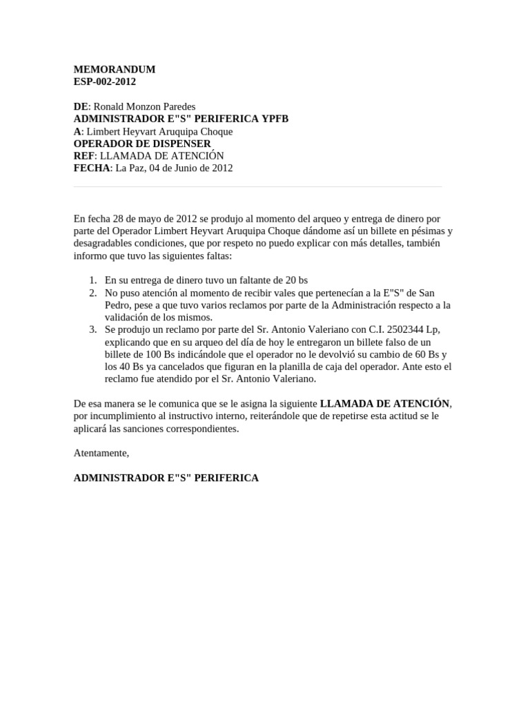 Memorandum Modelo | PDF