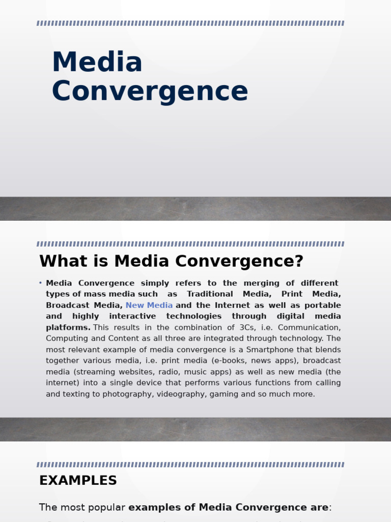 Media Convergence | PDF | Mass Media | Technological Convergence