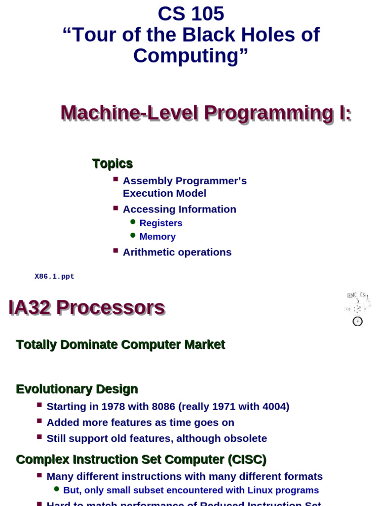 Class04 X86assembly | PDF | Integer (Computer Science) | Pointer (Computer Programming)