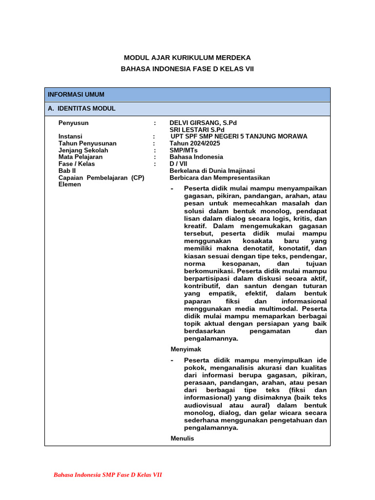 Modul Ajar BAB 2 | PDF | Karier & Perkembangan | Seni & Disiplin Bahasa