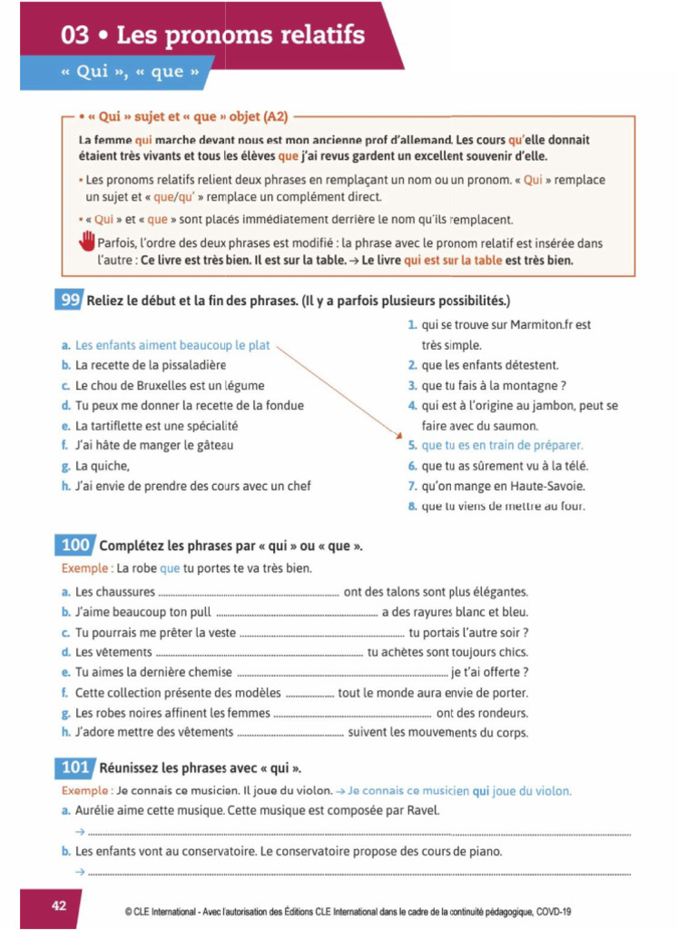 Pronom Relatif Pratique Gram B1 | PDF