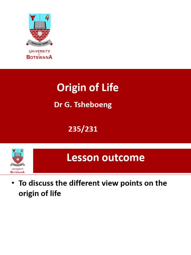 Origin of Life | PDF | Abiogenesis | Life