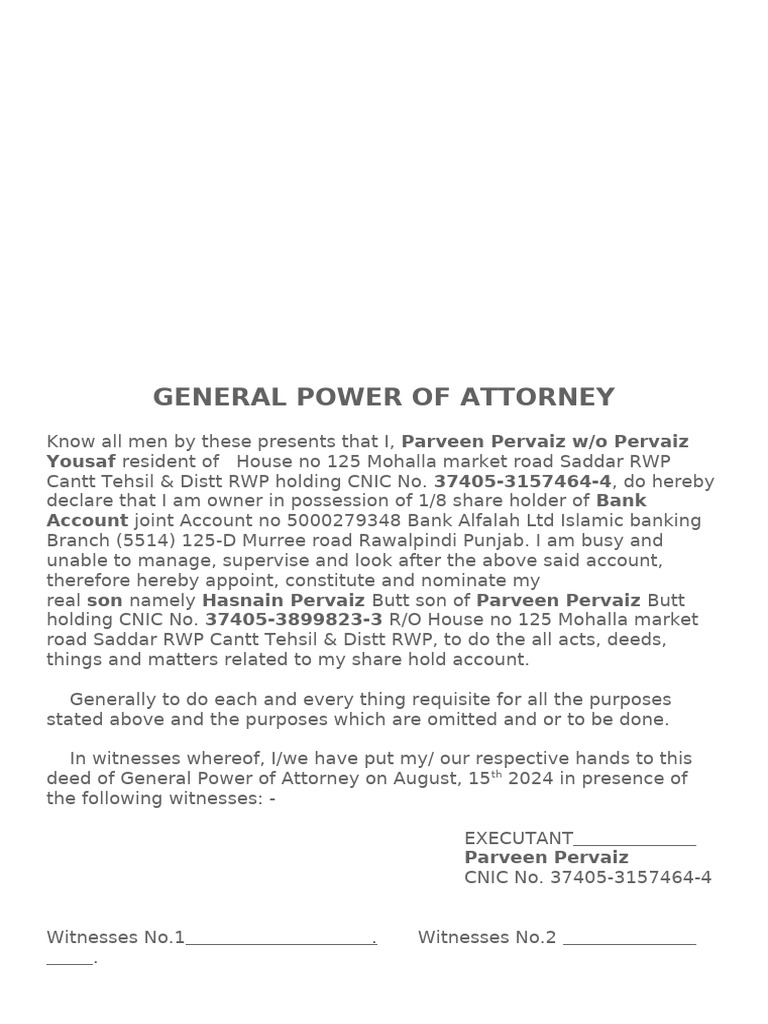 GENERAL POWER OF ATTORNEY | PDF