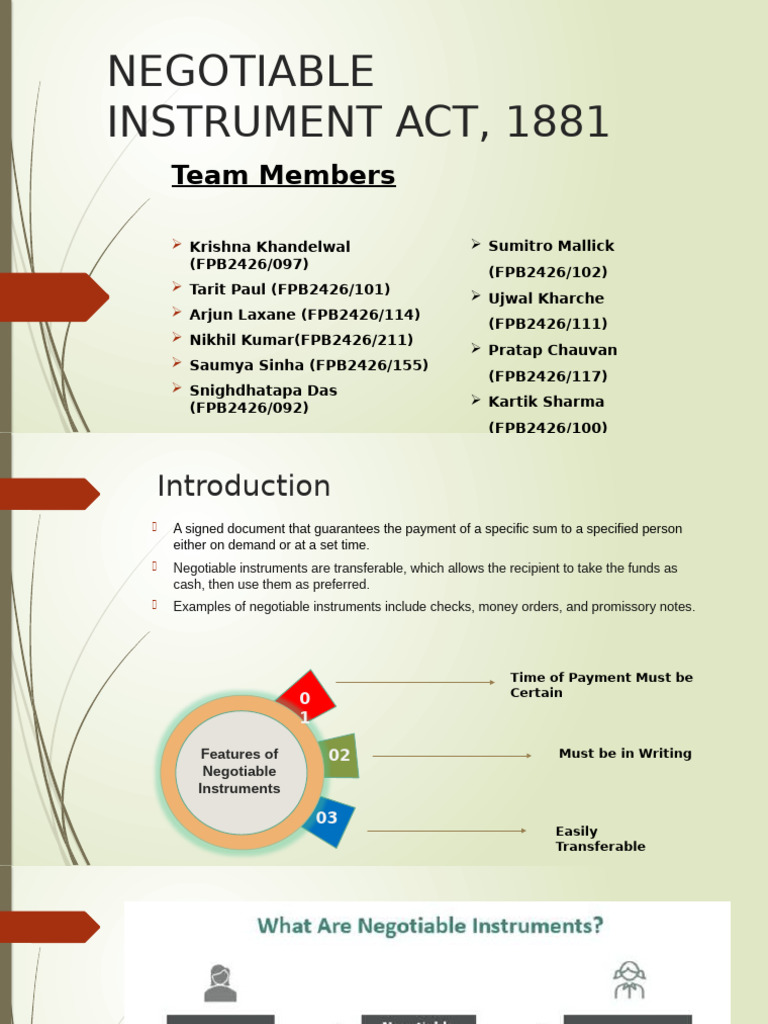 Negotiable Instruments Explained | PDF | Negotiable Instrument | Cheque