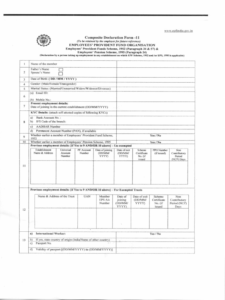 Form 11 | PDF | Retirement | Labor