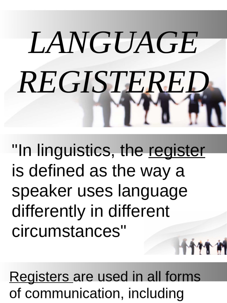 language-registered | PDF | Slang | Communication