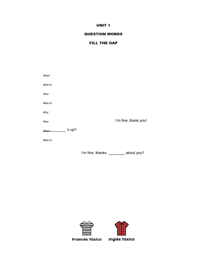 Question Words 1 | PDF