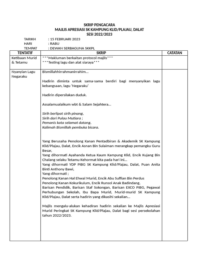 Skrip Pengacara | PDF