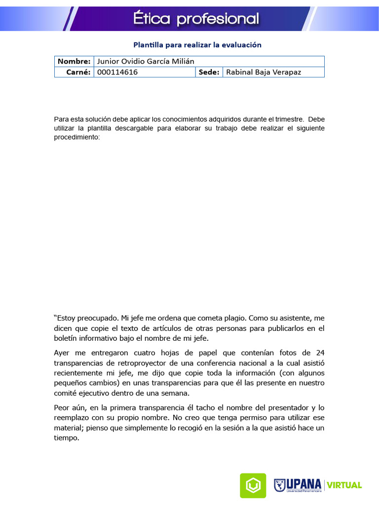 Junior Ovidio - Garcia Milian - Desempeño P | PDF