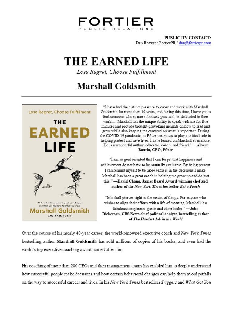 THE EARNED LIFE Press Kit | PDF | Career & Growth