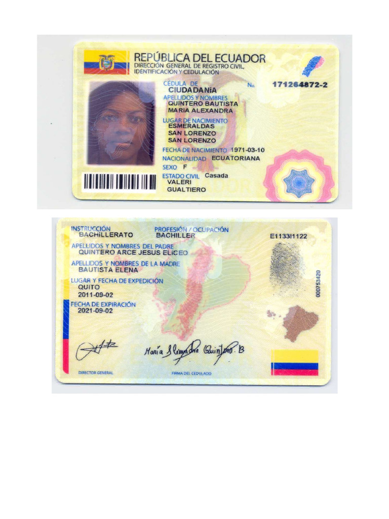 02 Cedula Alexandra 02092011 | PDF