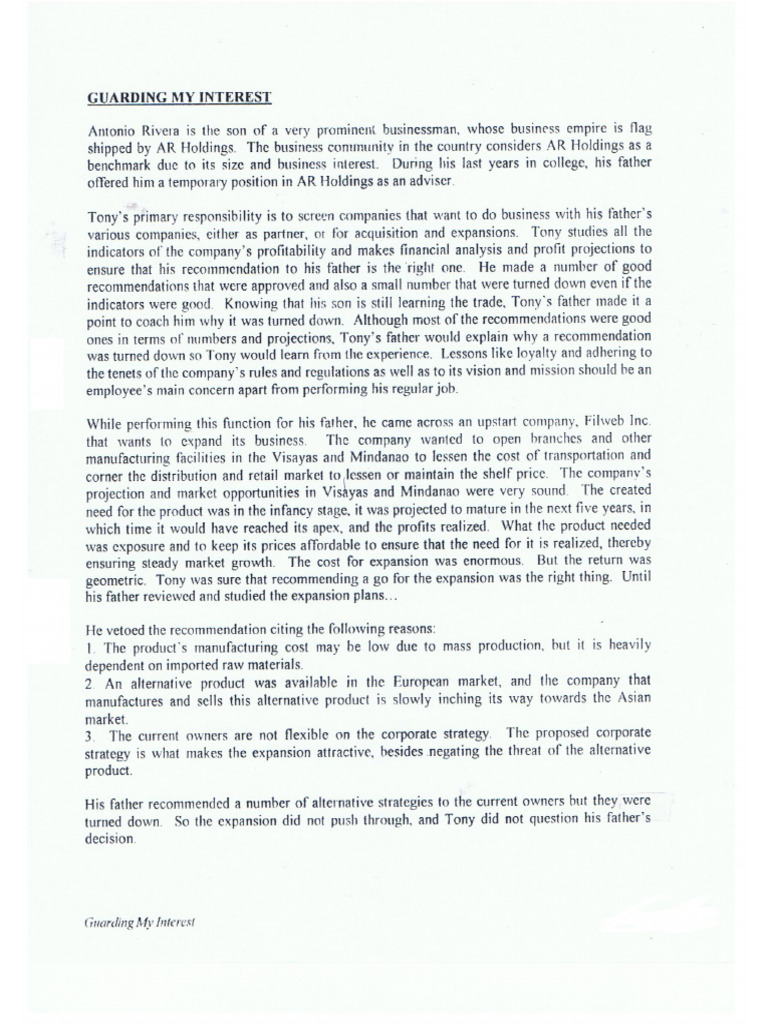 (Case) Guarding My Interest | PDF