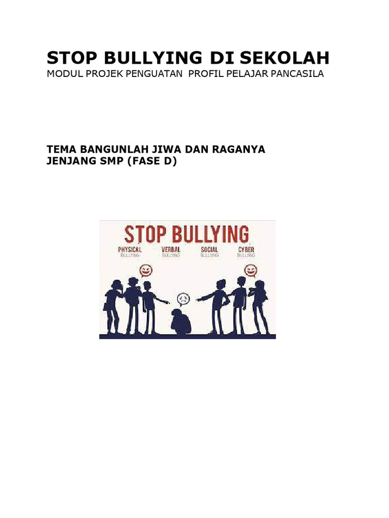 Modul Projek - Stop Bullying di Sekolah - Fase D | PDF