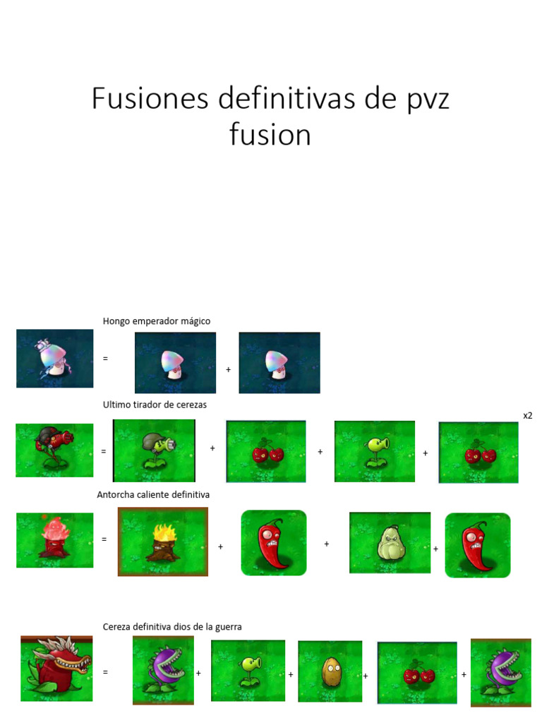 Fusiones definitivas de pvz fusion | PDF