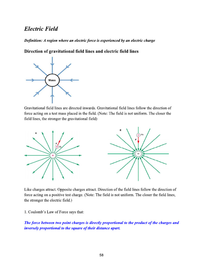 Electric fields lecture | PDF