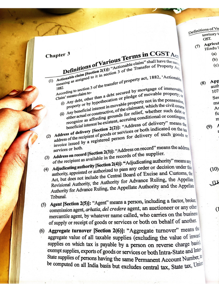 Definitions Under CGST Act | PDF