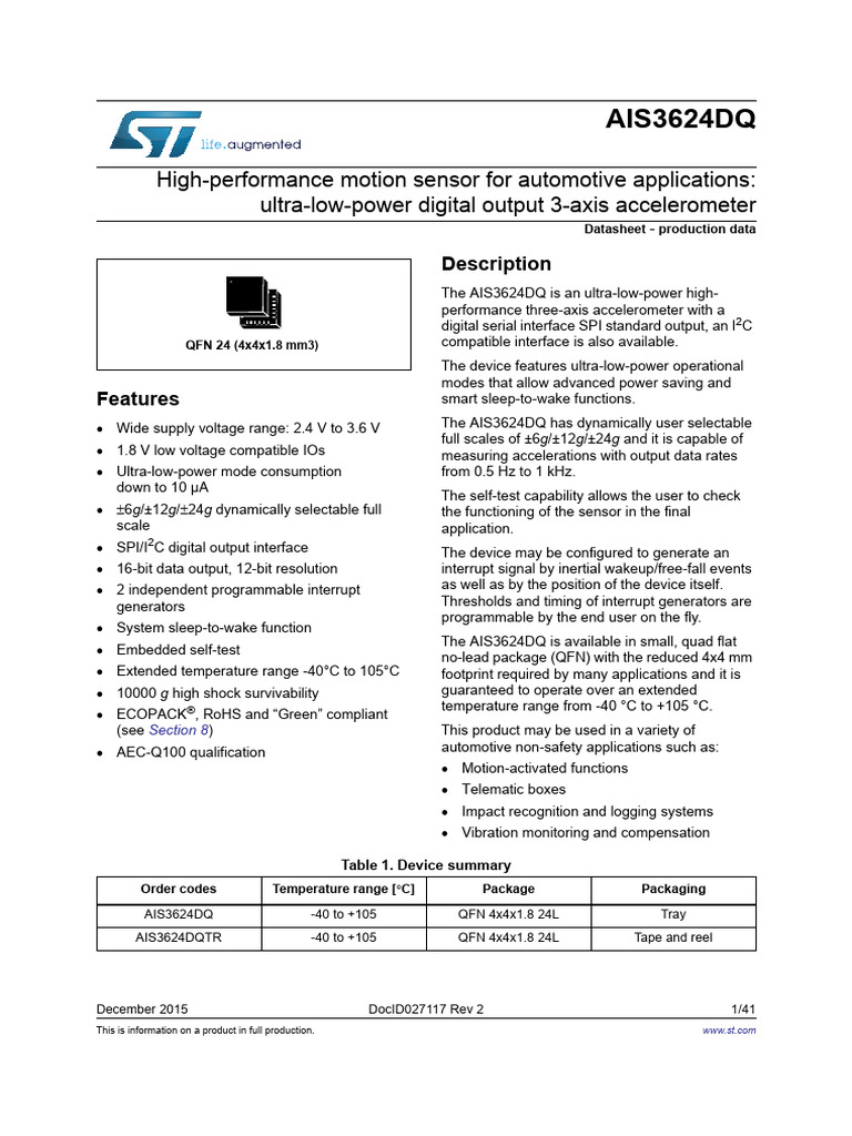 Ais 3624 DQ | PDF | Sensor | Capacitor