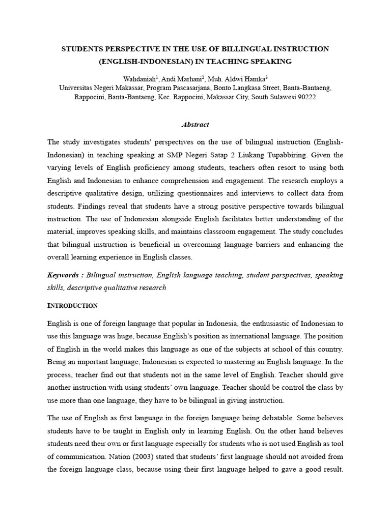 Bilingualism Article - Wahdaniah-Andi Marhani-Muh. Aldwi Hamka | PDF ...